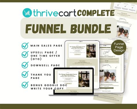 Thrivecart Sales Page Template Complete Funnel Upsell Downsell Template Thrivecart Checkout