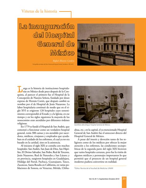 La inauguración del Hospital General de México - E-journal