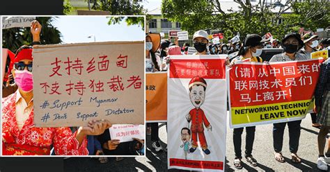 【緬甸政變】緬甸數百人赴中國使館示威 促中國停止支持政變 立場新聞•聞庫