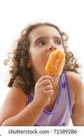 Girl Eating Popsicle Stock Photo Shutterstock