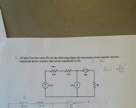 Solved 5 20 Pts Find The Value RL For The Following Chegg Com