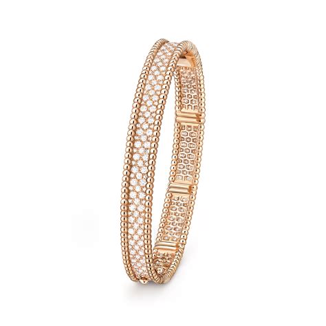 Perlée Diamonds Bracelet 3 Rows Medium Model 18k Rose Gold Diamond