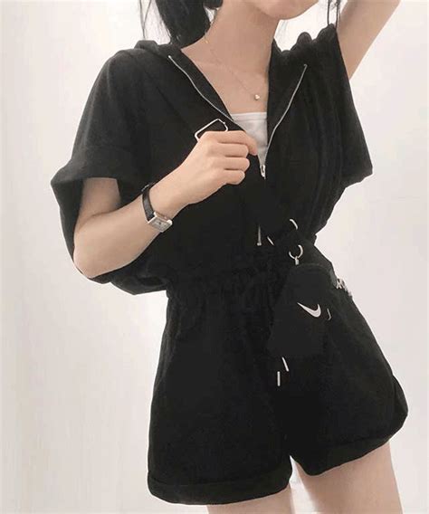 3color 짱편함 귀여움 등극 캐주얼 후드 점프수트 에이블리
