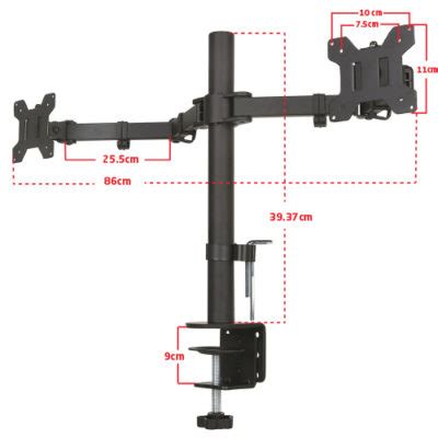 Dual Monitor Bracket Mount W C Clamp Loop Alloy