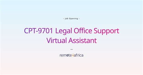 Remote Cpt 9701 Legal Office Support Virtual Assistant Job At Human