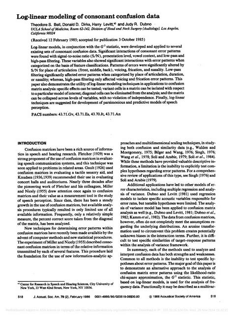 pdf log linear modeling of consonant confusion data dokumen tips