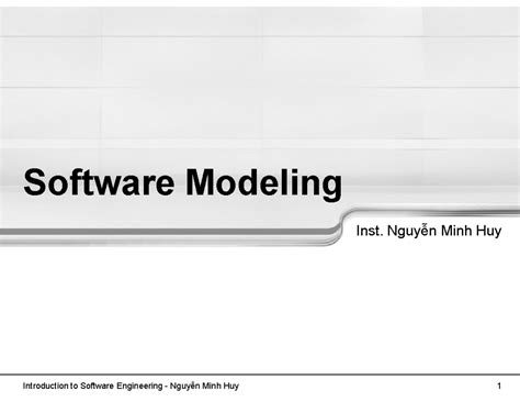 05 Se Software Modeling English Software Modelingsoftware Modeling