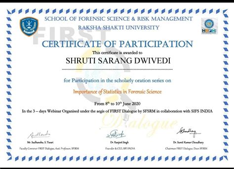 shruti dwivedi on linkedin webinar learning forensic statistics