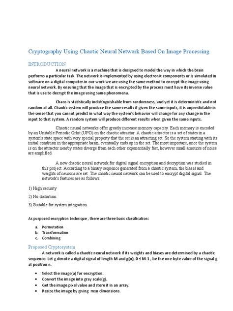 Cryptography Using Chaotic Neural Network Based On Image Processing
