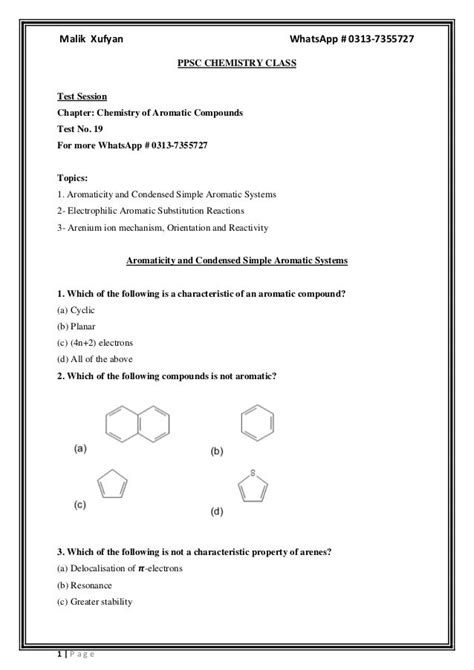 ppsc chemistry lecturer preparation test 19 malik xufyan