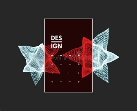 Crystal Object With Lines And Dots Molecular Grid 3d Technology Style With Particle Vector