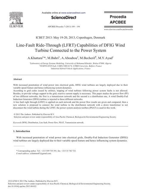 Pdf Line Fault Ride Through Lfrt Capabilities Of Dfig Wind Turbine Connected To The Power System