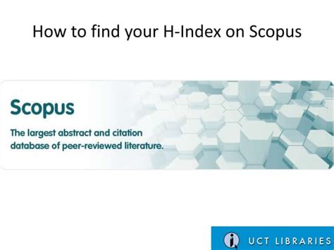 How To Find Your H Index On Scopus Ppt