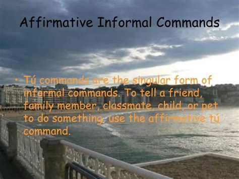 Ppt Affirmative Informal Commands Powerpoint Presentation Free