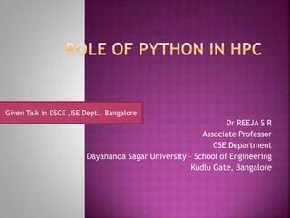 Role Of Python In Hpc PPT