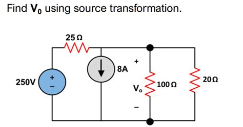Find V0 Using Source Transformation Circuit Diagram The Circuit Diagr