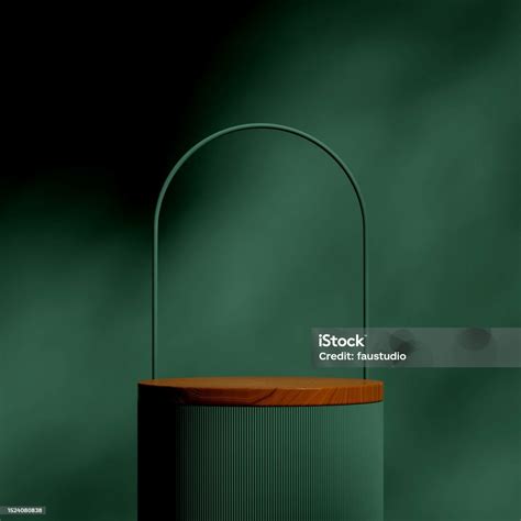 아치 모양 배경 3d 렌더링 템플릿 모형 나무 질감 녹색 연단 사각형 0명에 대한 스톡 사진 및 기타 이미지 0명 3차원 형태 갈색 Istock