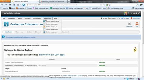 Comment Installer Une Extension Ou Un Module Joomla Youtube