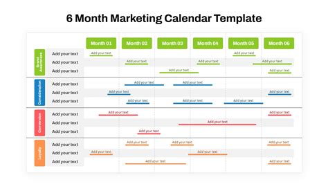 6 Month Marketing Calendar PowerPoint Template Google Slides SlideKit