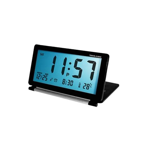 Folding Lcd Digital Travel Alarm Clock Geewiz