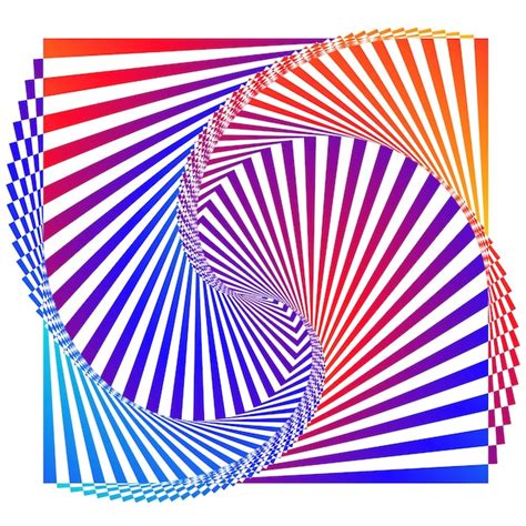 Premium Vector Striped Rainbow Gradient Opt Art Geometric Optical Illusion With Stripes