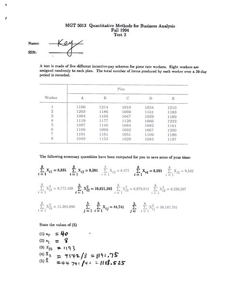 Quantitative Methods For Business
