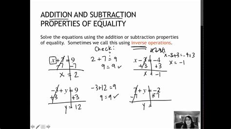 Equality Property Of Addition