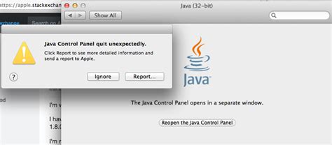 Macos On Mac OS X Java Control Panel Crashes Unexpectedly Ask Different