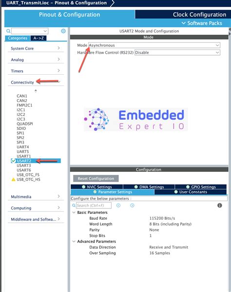 Stm32 Uart Part 1 Configuration And Sending Data Embeddedexpertio