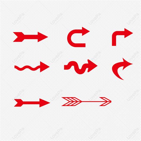 빨간색 화살표 아이콘 컬렉션 Png 일러스트 무료 다운로드 Lovepik