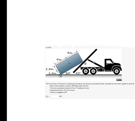 Solved The Truck Shown In The Figure Is Unloading The Container By