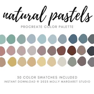 Procreate IPad Swatches For Pastel Color Palette Natural Color Palette Plant Based Color