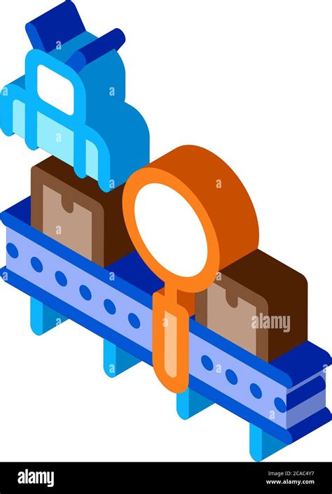 Manufacturing Defect Search Isometric Icon Vector Illustration Stock