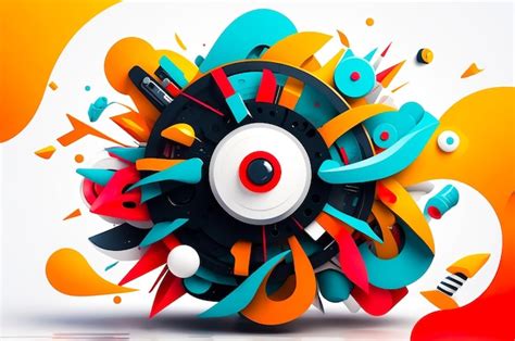 Abstract Colorful Geometric Shapes Premium Ai Generated Image