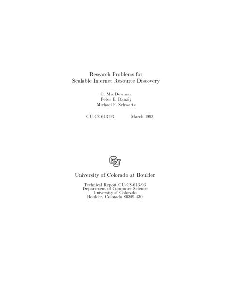 Pdf Research Problems For Scalable Internet Resource Discovery