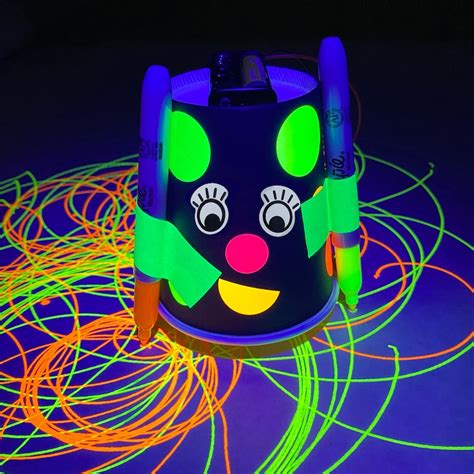 stem glowing draw bot kit create a motorized contraption etsy