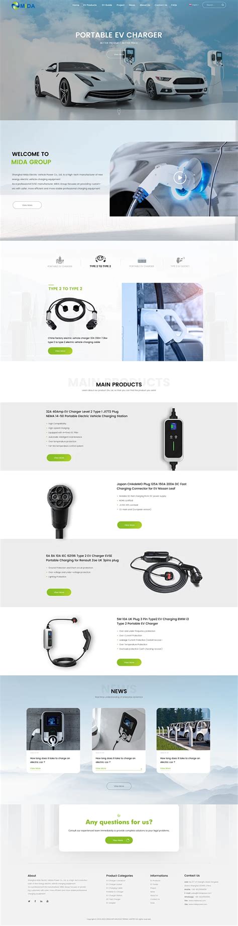 新能源充电桩首页设计 绿色主题代表环保，符合现代新能源的发展目标 主题设计以展示产品为主，简介清新且内容清新 花瓣网