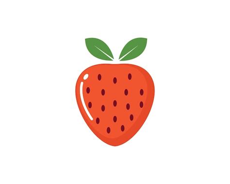 딸기 아이콘 로고 벡터 일러스트 레이 션 프리미엄 벡터