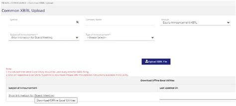 Filing Of Announcements In XBRL Format On NEAPS Platform