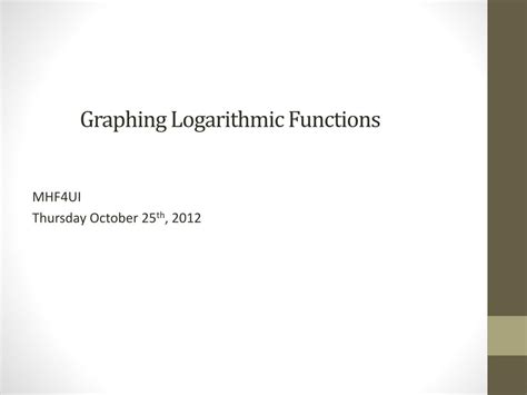 Ppt Graphing Logarithmic Functions Powerpoint Presentation Free