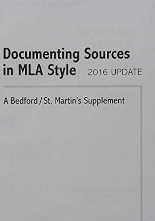 Amazon Com Documenting Sources In MLA Style Update A Bedford St Martin S Supplement