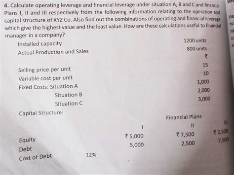 4 Calculate Operating Leverage And Financial Studyx 4 Calculate Operating Leverage And Financial Studyx