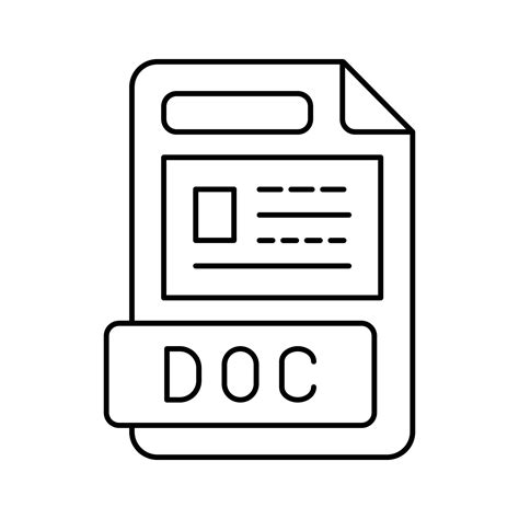 Doc File Format Document Line Icon Vector Illustration 21156724 Vector