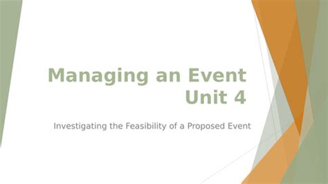 feasibility of managing an event unit 4 btec l3 business teaching resources