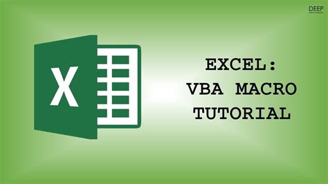 Excel Vba Macro Tutorial Youtube