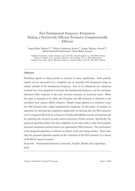 pdf fast fundamental frequency estimation making a statistically