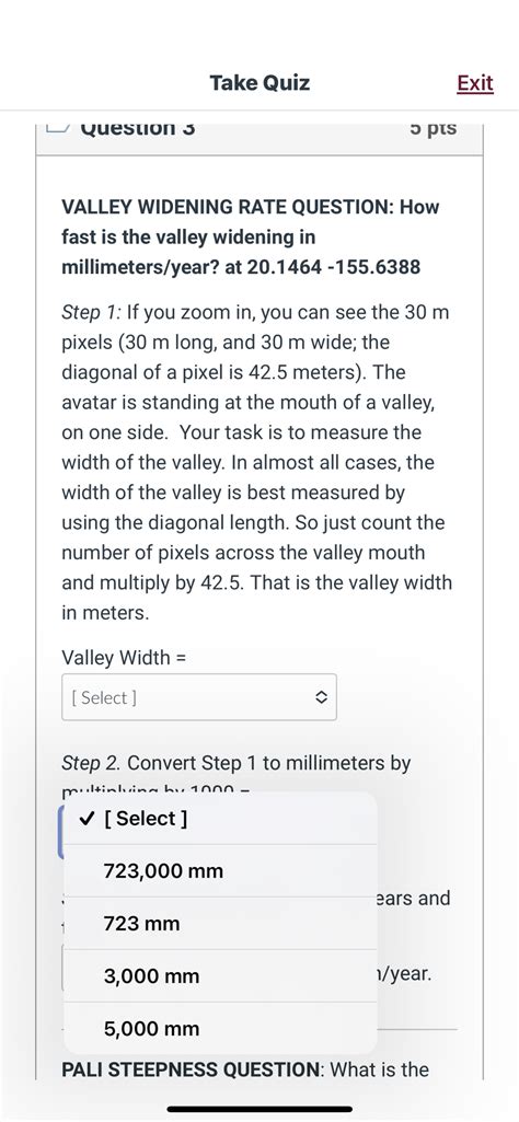 Solved Last Image Is The Answers For Step 3 Valley Widening Rate Course Hero