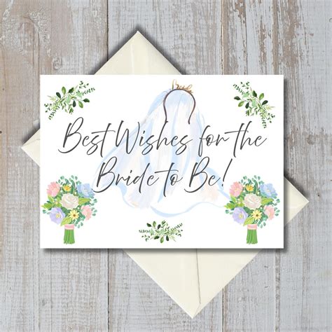 Printable Bridal Shower Card Best Wishes For The Bride To Be