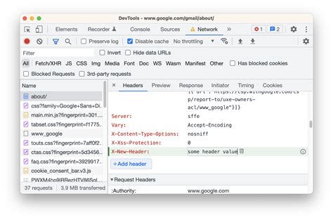 rfc override response headers locally with devtools