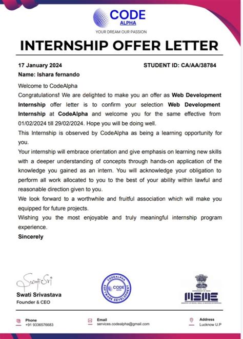 ishara fernando on linkedin codealpha internship